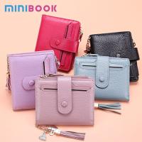China PU Leather Bifold Short Wallet for Women with ID Window Card Sleeve Custom Logo 12.3cm x 9.5cm for sale