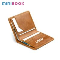 China Open Closure Bifold Slim Genuine Leather Mens Wallet RFID Blocking 11cm x 9cm for sale