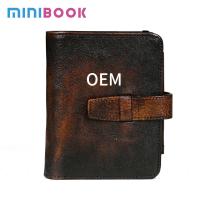China Men's Genuine Leather Wallet with Nylon Lining Vintage Cowhide Money Clip Short Wallet 12cm x 10cm for sale