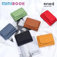 China Genuine Leather Short Wallet for Women Anti-Theft RFID Blocking Large Capacity 12 Card Slots for sale