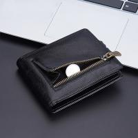 China Vintage PU Leather Men's Short Wallet Multi Card Buckle Business Pocket Anti-Theft 12cm for sale