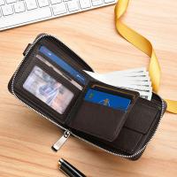 China OEM Men's Leather Wallet with Nylon Lining Short Wallet for sale