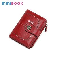 China RFID Blocking Women's Leather Wallet Small Bifold Design Custom Logo 14.7cm for sale