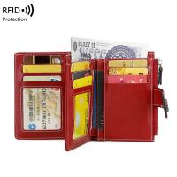 China RFID Blocking Women's Leather Wallet Small Bifold Design Custom Logo 14.7cm for sale