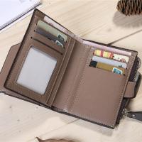 China Men's Anti-Theft Short Wallet with Zipper Multi-Card PU Leather Custom Logo 12.5cm for sale