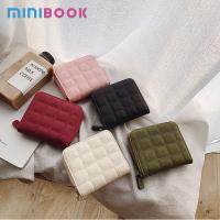 China Small Plaid PU Leather Card Holder Wallet Zipper Clutch Coin Purse for Women 11cm x 10cm for sale