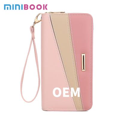 China Women Long PU Leather Wallet Zipper Clutch Bag Anti-Theft 20cm x 10cm for sale