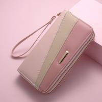 China Women Long PU Leather Wallet Zipper Clutch Bag Anti-Theft 20cm x 10cm for sale