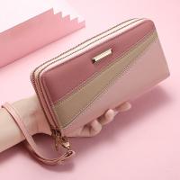 China Women Long PU Leather Wallet Zipper Clutch Bag Anti-Theft 20cm x 10cm for sale