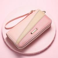 China Women Long PU Leather Wallet Zipper Clutch Bag Anti-Theft 20cm x 10cm for sale