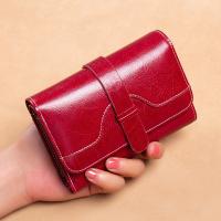 China Mini Genuine Leather Short Tassel Wallet for Women Nylon Lining 13cm x 9cm for sale