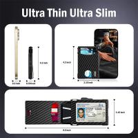 China Slim Genuine Leather RFID Blocking Bifold Wallet with Metal Pop-Up Card Holder Anti-Theft 11cm x 8cm for sale
