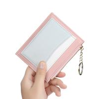 China PU Leather Zipper Wallet for Women Anti-Theft Short Purse 12cm x 10cm for sale