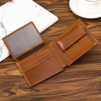China Men's RFID Genuine Leather Wallet Vintage Short Wallet Anti-Theft 11.5x9cm for sale