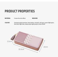 China Anti-Theft RFID Ladies Wristlet Wallet Large Capacity 20cm PU Multi Card Holder for sale