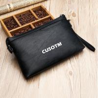 China Custom Logo PU Leather Wristlet Clutch Wallet for Women Anti-Theft Long Wallet 27cm for sale