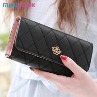 China Women's Long PU Clutch Wallet with Nylon Lining 19.3cm Anti-Theft Fashion Wallet for sale