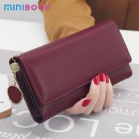 China Custom Logo Women Large Capacity Clutch Wallet 19.5cm PU Leather Fashion Phone Case for sale