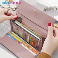 China Custom Logo Women Large Capacity Clutch Wallet 19.5cm PU Leather Fashion Phone Case for sale