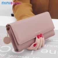 China Custom Logo Women Large Capacity Clutch Wallet 19.5cm PU Leather Fashion Phone Case for sale