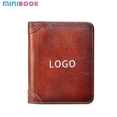China Custom Genuine Leather Passport Cover Wallet 12cm x 9.5cm for Travel for sale