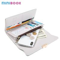 China Women's PU Leather Long Wallet Multifunctional Frosted Design Anti-Theft 19cm for sale