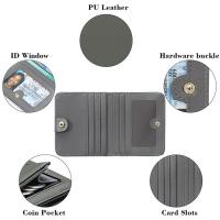 China Small Women's RFID Blocking Bifold Wallet Genuine Leather ID Window 10.5cm x 9cm for sale