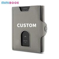 China Custom Card Holder Wallet for Men Slim PU Leather Nylon Lining 9x7x1.8cm Coin Purse for sale