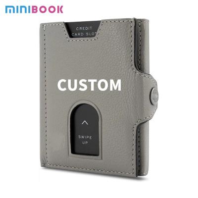 China Custom Card Holder Wallet for Men Slim PU Leather Nylon Lining 9x7x1.8cm Coin Purse for sale