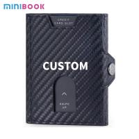 China Custom Card Holder Wallet for Men Slim PU Leather Nylon Lining 9x7x1.8cm Coin Purse for sale