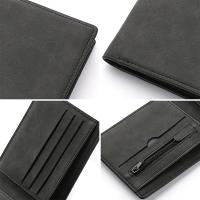 China Custom PU Leather Slim Coin Purse Short ID Credit Card Holder for Women 11x9x1cm for sale