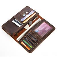 China Genuine Leather Long Wallet with Anti-Theft Design for Women RFID Blocking Card Holder 15cm for sale