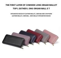 China Genuine Leather Large Clutch Wallet for Women Minimalist Fashion Custom Logo 10 Card Slots for sale