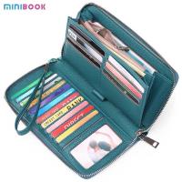 China Large Capacity RFID Blocking Money Clip Credit Card Holder for Women Custom Coin Purse for sale