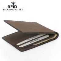 China Black Coffee RFID Blocking Credit Card Holder Crazy Horse Leather Bank Card Wallet 6 Slot for sale