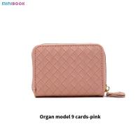 China Anti-Theft PU Leather Credit Card Holder Accordion Wallet with Gold Zipper 12 Slots for sale