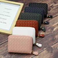 China Anti-Theft PU Leather Credit Card Holder Accordion Wallet with Gold Zipper 12 Slots for sale
