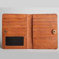 China Genuine Leather Long Wallet with 20 Credit Card Slots for Men Women Travel RFID Blocking for sale