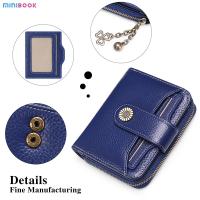 China Genuine Leather Women's Clutch Purse RFID Small Bifold Wallet 8 Card Slots for sale