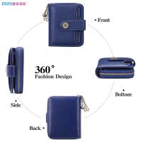 China Genuine Leather Women's Clutch Purse RFID Small Bifold Wallet 8 Card Slots for sale
