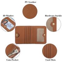 China Anti-Theft Genuine Leather Women's Wallet Short Fashion Three-Fold Coin Purse 8 Card Slots for sale