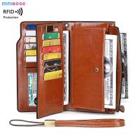 China Large Capacity RFID Women Wallet with Phone Pocket 12 Card Slots PU Leather for sale