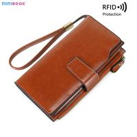 China Large Capacity RFID Women Wallet with Phone Pocket 12 Card Slots PU Leather for sale