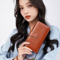 China Large Capacity RFID Women Wallet with Phone Pocket 12 Card Slots PU Leather for sale