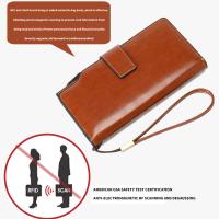 China Large Capacity RFID Women Wallet with Phone Pocket 12 Card Slots PU Leather for sale