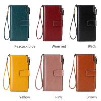 China Large Capacity RFID Women Wallet with Phone Pocket 12 Card Slots PU Leather for sale