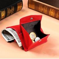 China Genuine Leather Credit Card Wallet for Women Compact Short Purse 2023 8 Card Slots for sale