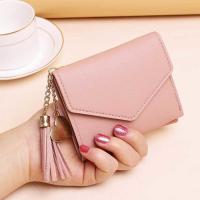 China Women's Compact Bifold Genuine Leather Wallet with ID Card Case Custom Logo 8 Card Slots for sale