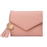 China Women's Compact Bifold Genuine Leather Wallet with ID Card Case Custom Logo 8 Card Slots for sale