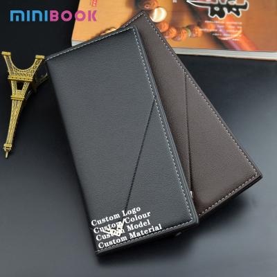 China Vintage PU Leather Minibook Wallet for Men 19cm x 9cm Multifunction Card Holder for sale